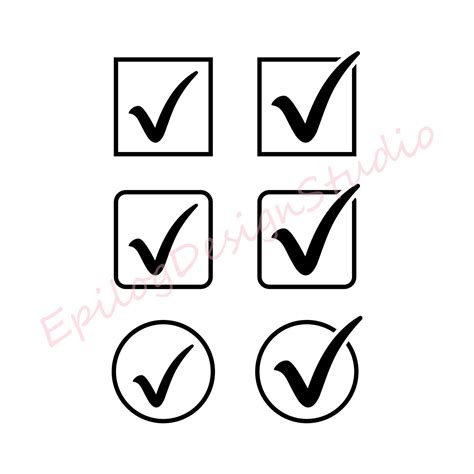 Check Mark SVG Bundle Checkmark Checkbox Tick Off Vector Etsy