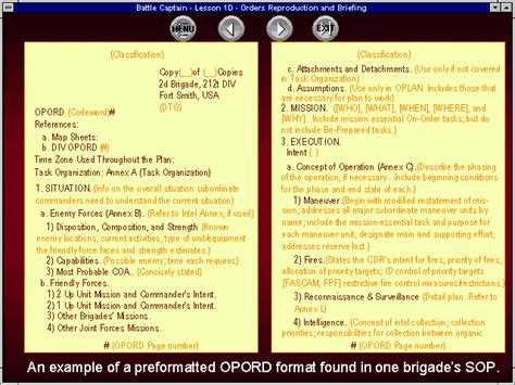 Template Army Opord Format Pandario