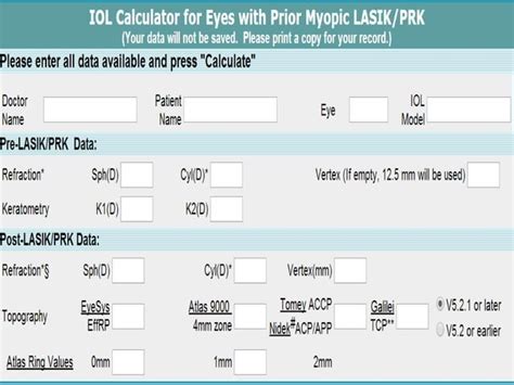 Iol Power Calculation Formulae Pptx