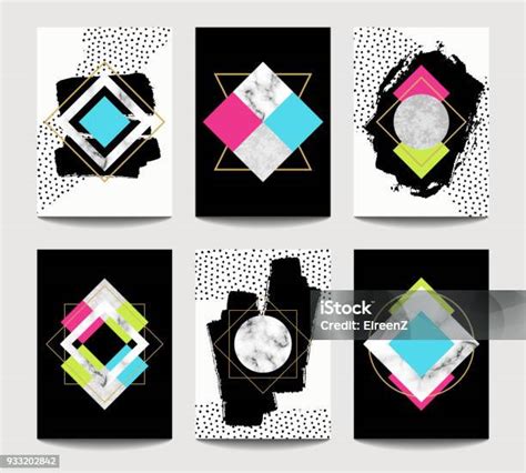 평면 기하학 벡터 유행 안내 책자 서식 파일이입니다 포스터 배너 커버 프레 젠 테이 션 플라이어 초대장에 대 한 현대 최소한의 스 칸디 나 비아 디자인 A4 레이아웃입니다