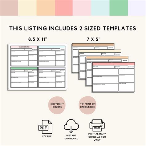 Pharmacology Flashcard Template For Nursing Student Drug Flashcard