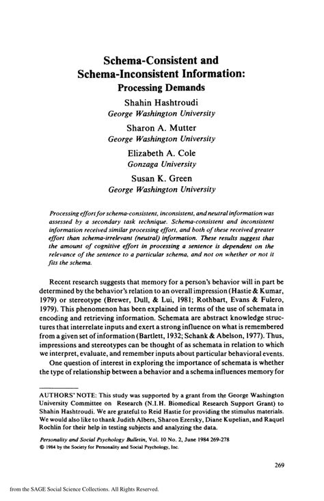 Pdf Schema Consistent And Schema Inconsistent Information Processing
