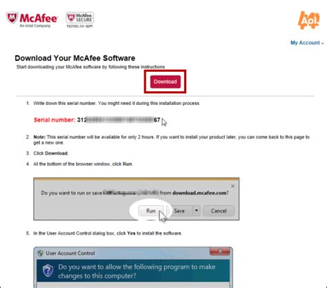Installing And Uninstalling McAfee AOL Help