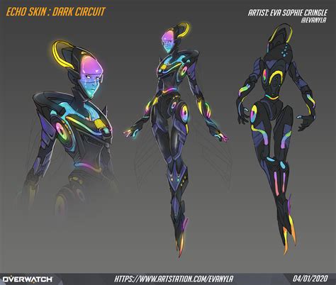 Artstation Overwatch 2 Echo Fan Skin Dark Circuit