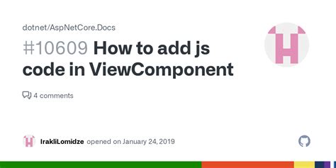 How To Add Js Code In Viewcomponent · Issue 10609 · Dotnetaspnetcore
