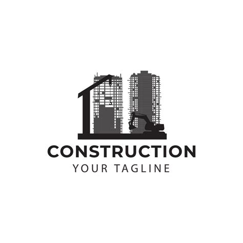 Construcción Edificio Logo Vector Icono Símbolo Ilustración Diseño