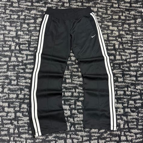 Black And White Early 2000s Wide Leg Nike Sweatpants Depop
