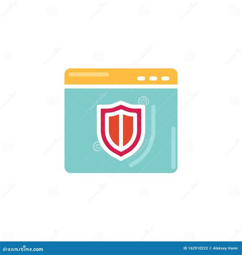 Browser Protection Shield Flat Icon Stock Vector Illustration Of Logo Antivirus 162910222