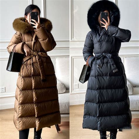 몽클 폭스퍼 후드 덕다운 오리털 롱패딩