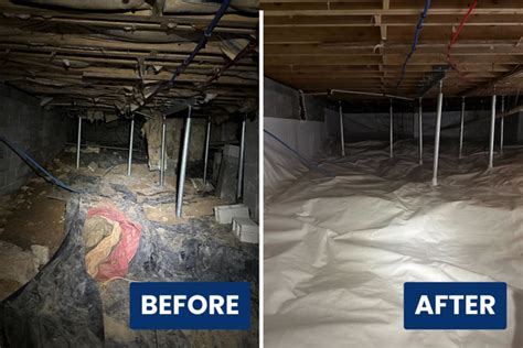 Before And After Crawl Space Repair New Hope Tn Tfs Foundation