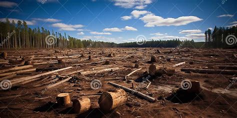 Forest Degradation After Deforestation Stock Illustration