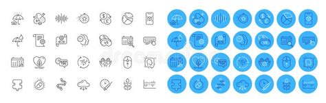 technical documentation medical calendar and vr line icons pack for