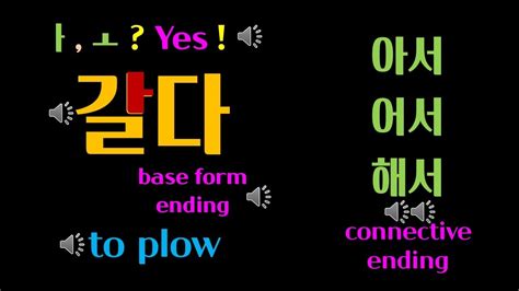 Grammarconjugation Of Korean Language갈다 갈아서to Plowbasickorean Youtube