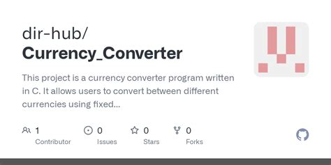 GitHub Dir Hub Currency Converter This Project Is A Currency