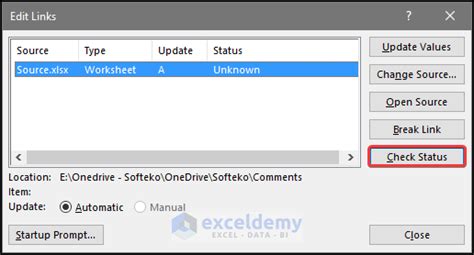 Fixed Excel Links Not Updating Unless Source Is Open