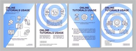 Premium Vector Online Tutorials Usage Blue Gradient Brochure Template