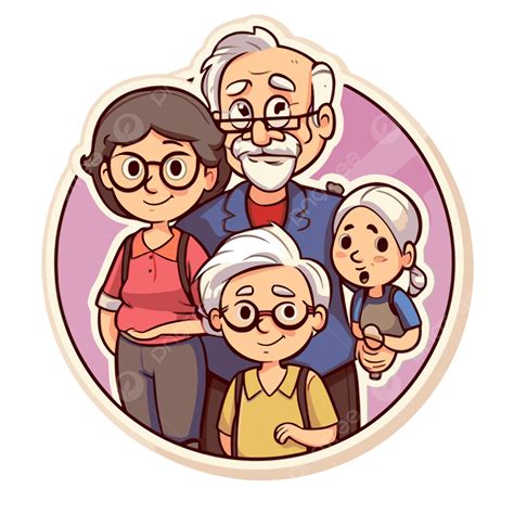 가족 클립 아트의 만화 그림 벡터 고립 된 만화 가족 초상화와 스티커 디자인 상표 PNG 일러스트 및 벡터 에 대한 무료