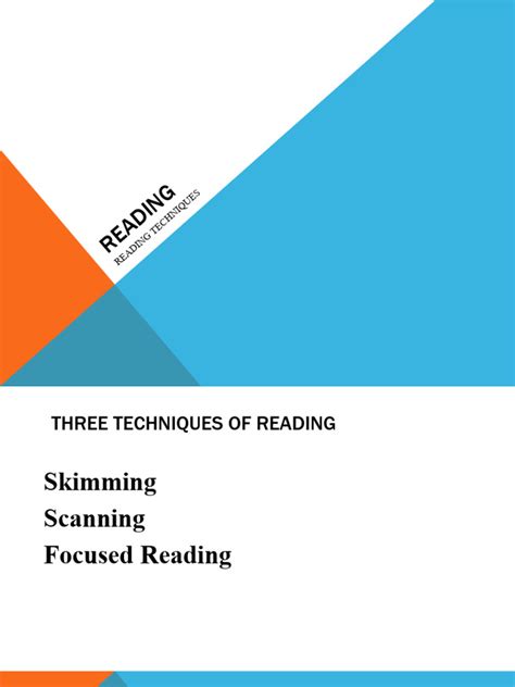 Reading Techniques Pdf Information Speed Reading