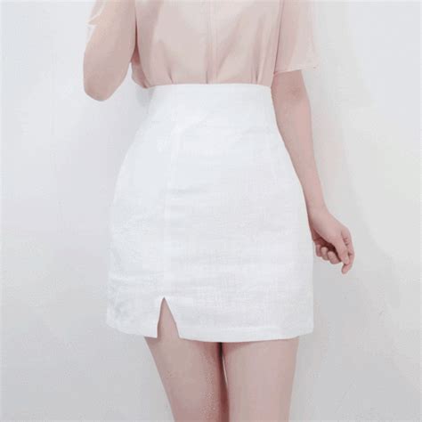 트미 린넨 트임 하이웨스트 H라인 미니스커트4color