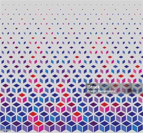 벡터 원활한 육각형 큐브 하프톤 화이트 윤곽 그리드 패턴에 0명에 대한 스톡 벡터 아트 및 기타 이미지 0명 3차원 형태 기하 도형 Istock