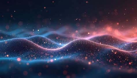 Abstract Digital Waveform Displays Data Visualization Dynamic Curves