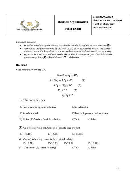Final Proposal Pdf Linear Programming Computational Science