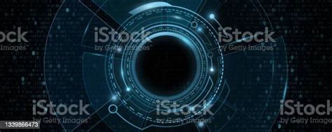 Digital Hud Gui Ui With Binary Code Futuristic Sci Fi User Interface Virtual Modern Graphic