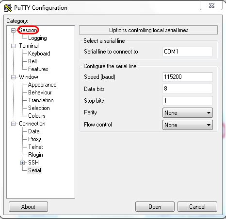 Access The CLI Via PuTTY Using A Console Connection On 300 And 500