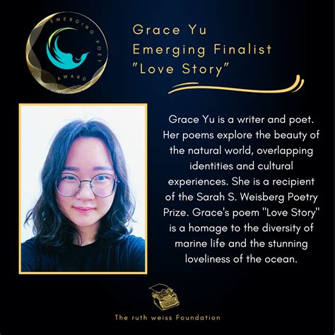 Emerging Poet Award Finalist “love Story” By Grace Yu — The Ruth Weiss Foundation
