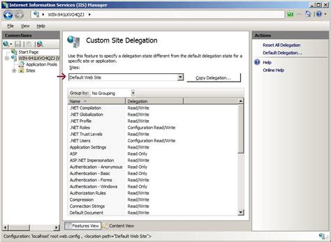 An Overview Of Feature Delegation In Iis 70 Microsoft Learn