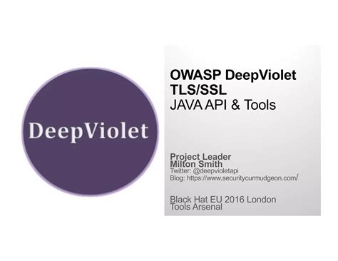 Owasp Deepviolet Tlsssl Java Api And Tools Pdf
