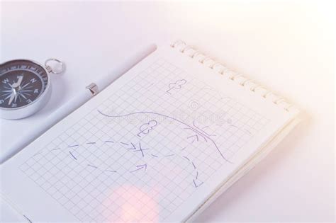 Traveler S Notes A Clean Notebook With A Pen For Writing A Compass And