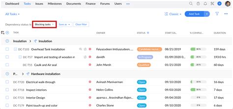 Dependency Status In Task Details Page Online Help Zoho Projects