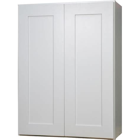Everyday Cabinets 27 Inch White Shaker Double Door Wall Kitchen Cabine