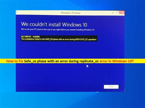 How To Fix Safeos Phase With An Error During Replicateoc In Windows