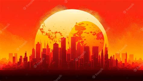 Premium Photo Heatwave Over A City Bright Sun Global Warming Urban Heat Island Generative Ai