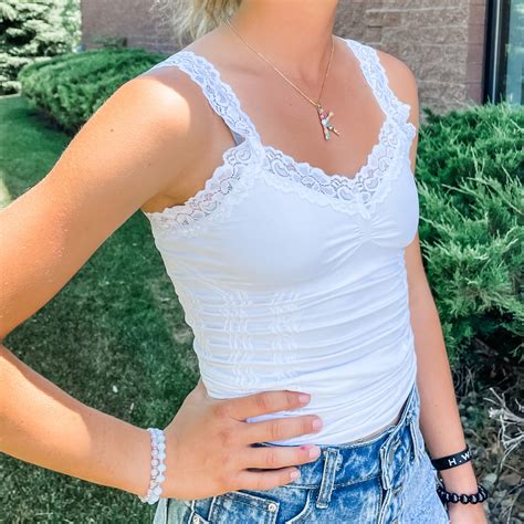 M Rena Cami Corset Tank Wlace Straps Mainstream Savage