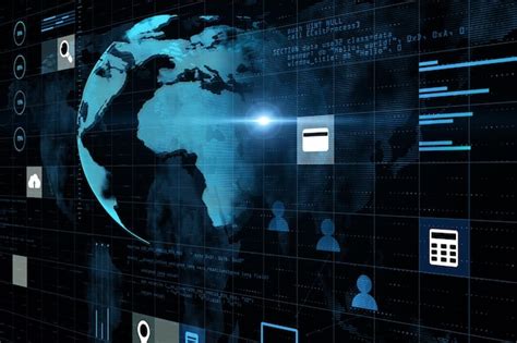 Premium Photo Abstract Digital Social Globe Grid Hologram On Blurry Dark Background Technology