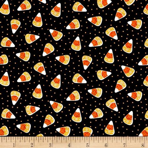 Kimberbell Designs Broomhildas Bakery Candy Corn Dots Midnight Black From Fabricdotcom