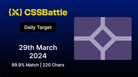 Css Battles Daily Target 29th March 2024 Solution 999 Match Css
