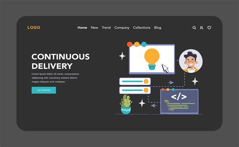Devops Web Banner Or Landing Page Dark Or Night Mode 44012772 Vector Art At Vecteezy
