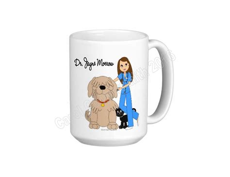 Veterinarian Vet Assistant Mugs Female Personalized Brunette