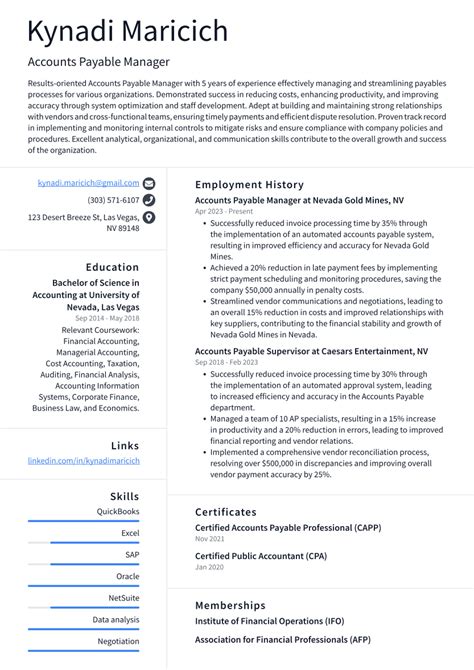 Top 16 Accounts Payable Manager Resume Objective Examples