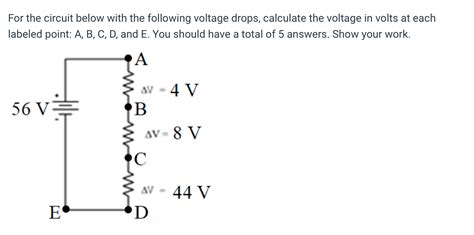 Solved For The Circuit Below With The Following Voltage Chegg
