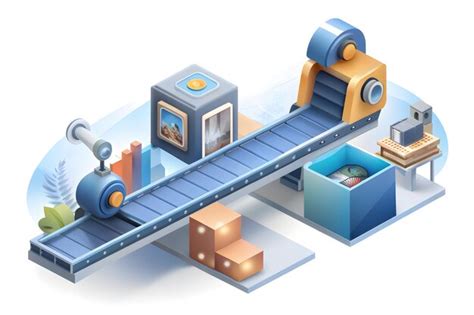ai algorithm conveyor belt concept in manufacturing processes perfect for vector designs availab