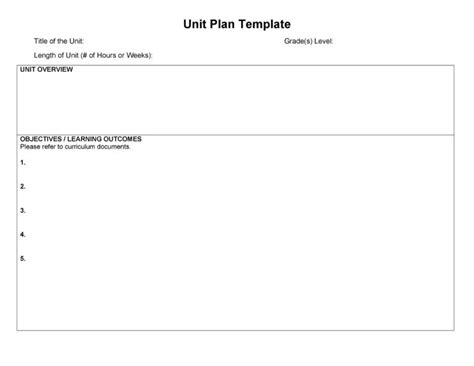 39 Best Unit Plan Templates Word PDF ᐅ TemplateLab