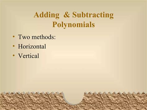 Adding And Subtracting Polynomials Ppt