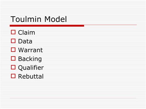 The Toulmin Model Of Argument Ppt