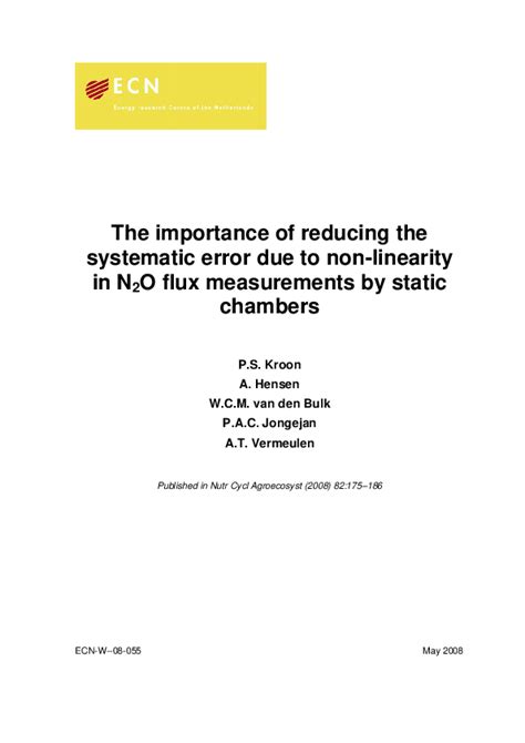Pdf The Importance Of Reducing The Systematic Error Due To Non