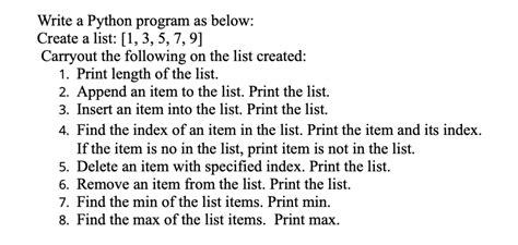 Solved Write A Python Program As Below Create A List Chegg